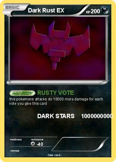 Pokémon Dark Rust Ex Rusty Vote My Pokemon Card