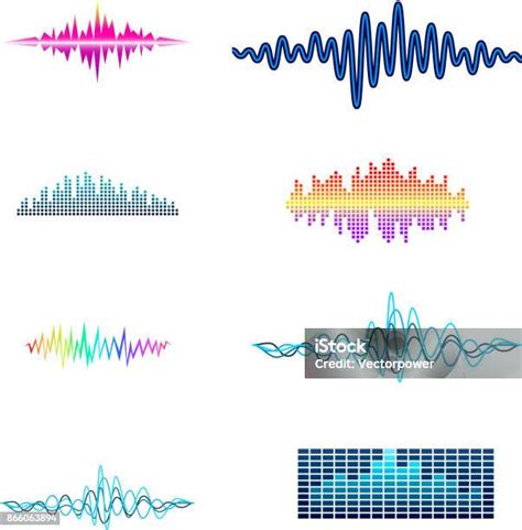 向量數位音樂等化器音訊波設計範本音訊信號視覺化信號圖向量圖形及更多矢量圖圖片 矢量圖 頻度 光譜 Istock