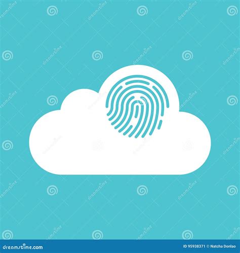 Cloud Computing Security Concept Flat Design Stock Vector