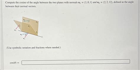 Solved Compute The Cosine Of The Angle Between The Two Chegg Com