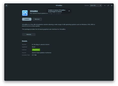 VirtualBox Uninstall Problem General Help Zorin Forum