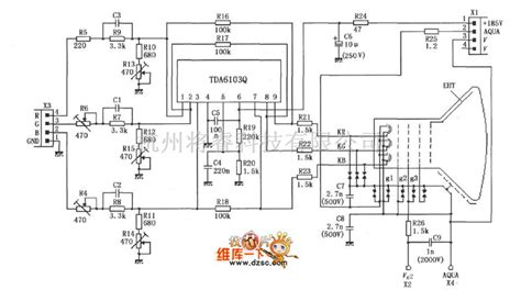 调节测量放大电路中的由tda6103q与彩色显像管构成的实际应用电路图 将睿