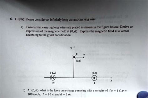 Solved 1opts Please Consider An Infinitely Long Current Carrying Wire Two Current Carrying