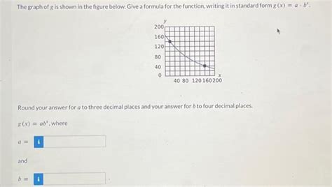Solved A The Table Below Shows Values For An Exponential