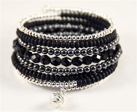 Memory Wire Bracelet Boho Style Statement Wrap Black Bracelet Wire