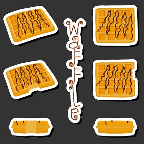 Ilustração Sobre O Tema Grande Kit Diferentes Tipos De Waffle De