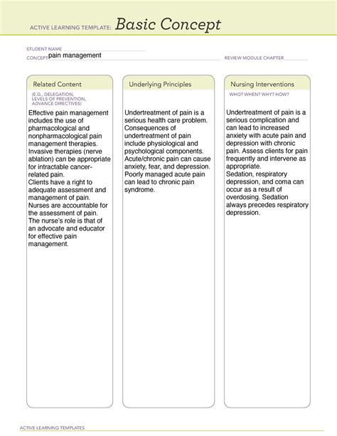 Chapter 41 Pain Management NUR1211 ACTIVE LEARNING TEMPLATES Basic