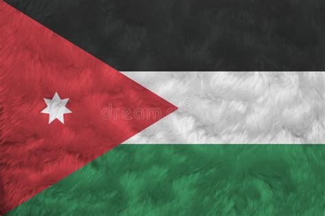 Towel Fabric Pattern Flag Of Jordan Horizontal Triband Of Black White