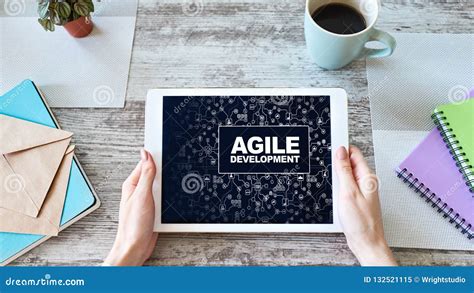Agile Development Concept On The Device Screen Stock Image Image Of Software Plan 132521115