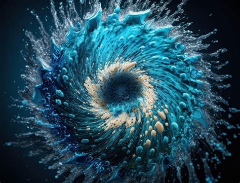 Fondo de salpicaduras de agua en espiral radial creado con tecnología