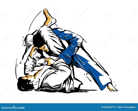 Illustration Of Karate Judo Jiujitsu Martial Art Stock Vector