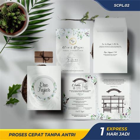Jual CETAK UNDANGAN PERNIKAHAN KHITANAN AESTHETIC ELEGANT SIMPLE MURAH