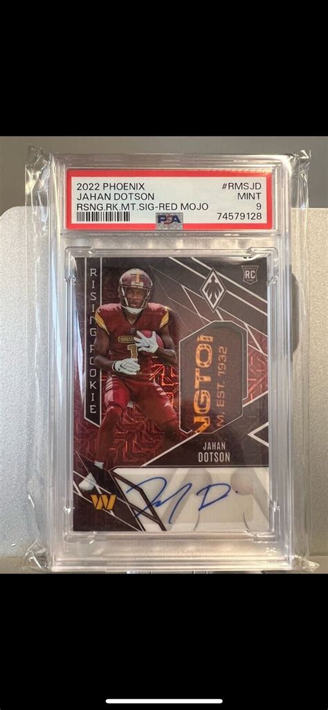 2022 Phoenix Jahan Dotson Psa 9 Rpa Ebay
