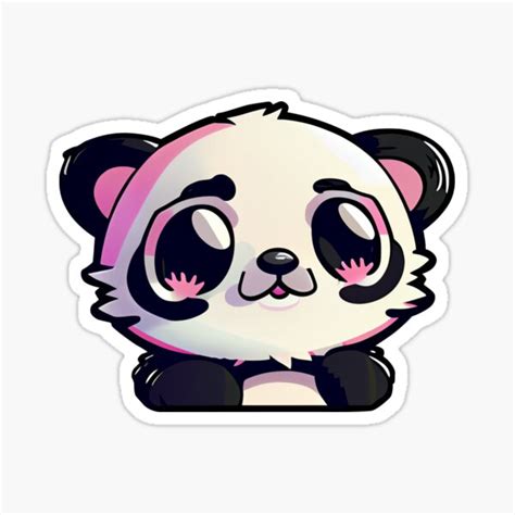 Cute Kawaii Panda Sticker Sticker For Sale By Puredesign Redbubble