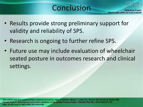 Ppt Development And Initial Validation Of The Seated Posture Scale Powerpoint Presentation