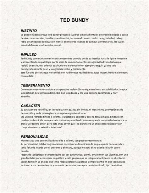 DiagnÓstico De Ted Bundy Galdrabok Udocz