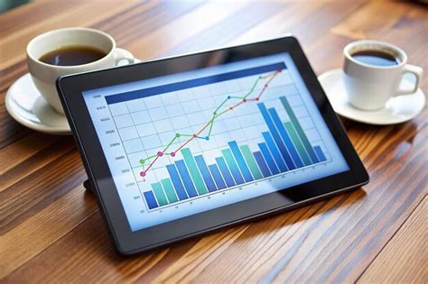 Generative Ai Tablet Displaying Financial Graphs Premium Ai Generated Image