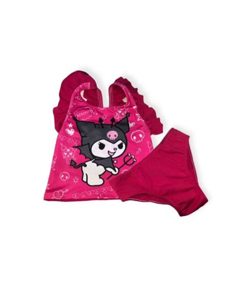 Traje De BaÑo 2 Piezas Bikini Kuromi Fucsia Funny Store