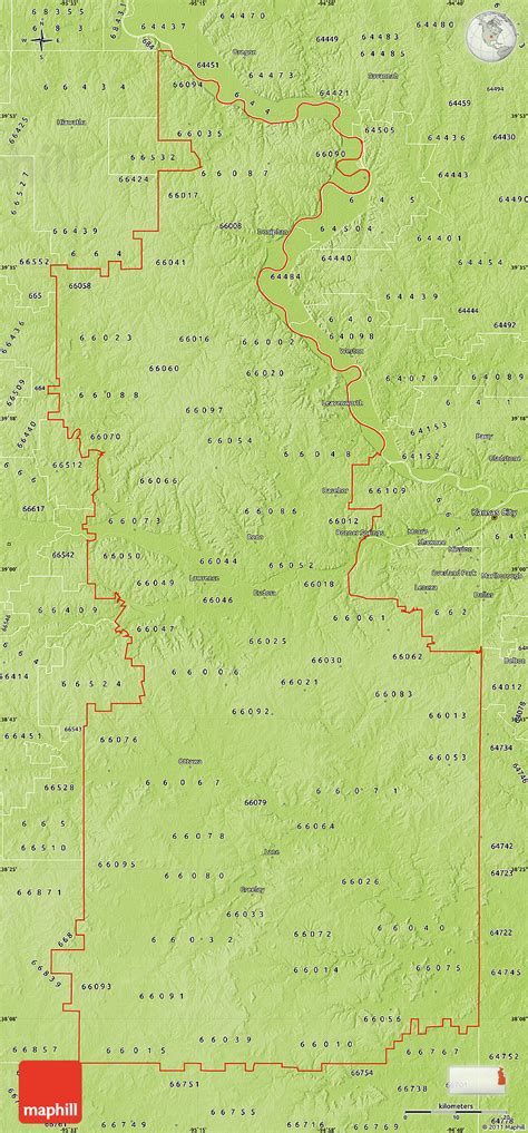 Physical Map Of Zip Codes Starting With 660