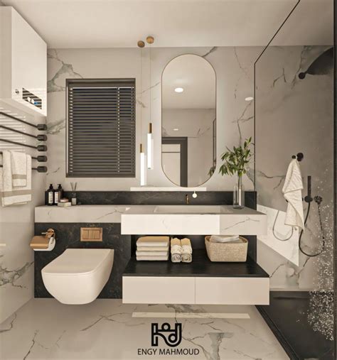 Engy Mahmoud On Linkedin Black And White Marble Bathroom