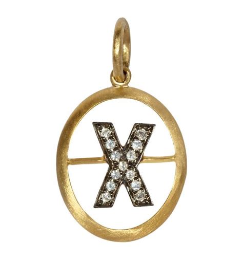 Anoushka Annoushka Yellow Gold And Diamond X Pendant Editorialist