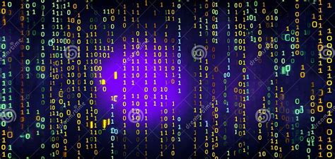 Binary Numbers Forming Digital Background With Area Dented Stock Illustration Illustration Of