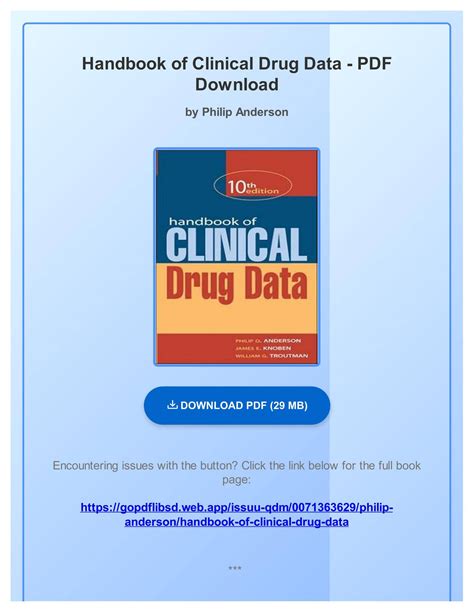 Pdf Handbook Of Clinical Drug Data By Philip Anderson By Schimmelmdqw