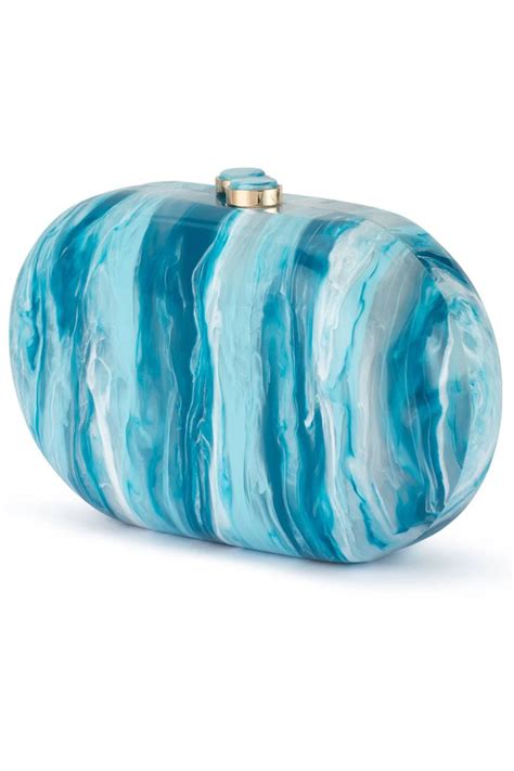 Olga Berg Stockists Maeve Marble Clutch Blue Smoke And Mirrors Boutique
