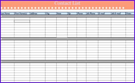 12 Contact Excel Template Excel Templates Excel Templates
