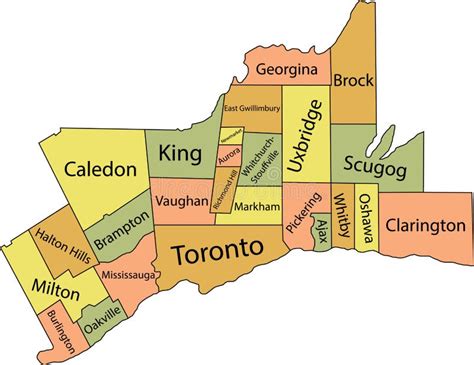 Toronto Area Map Vector Stock Illustrations 208 Toronto Area Map
