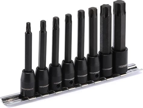 MIXPOWER Extra Long Torx Bit Socket Set 3 5 Inch Length Torx Bit In 3