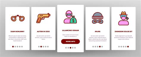Robber Crime Onboarding Icons Set Vector 10155544 Vector Art At Vecteezy