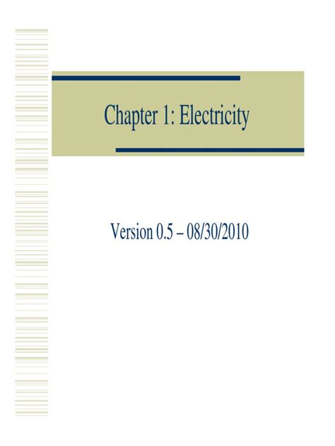Chapter 1 Electricity Presentation Author Oakton Community College Pdf