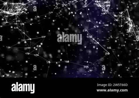 Digital Animation Of Dna Structure Spinning Against Network Of Connections On Blue Background