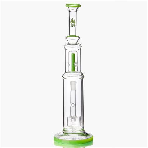 Bent Neck Double Perc Stemless Glass Bong Inhalco