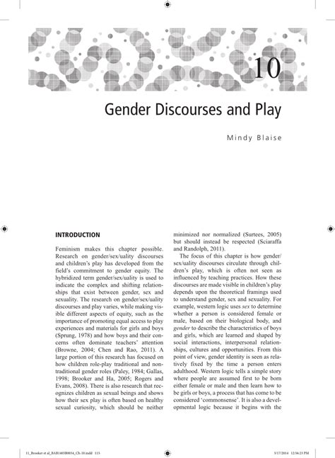 Pdf Gender Discourses And Play