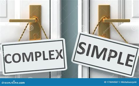Complex Or Simple As A Choice In Life Pictured As Words Complex Simple On Doors To Show That
