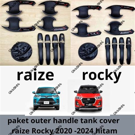 Paket Outer Handle Tank Cover Raize Rocky Diamond Hitam List Merah Lazada Indonesia