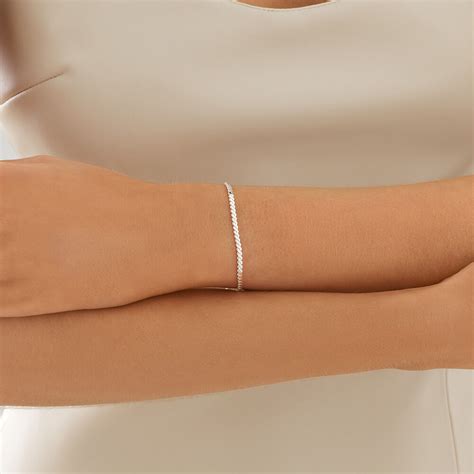 19cm 75 Serpentine Bracelet In Sterling Silver