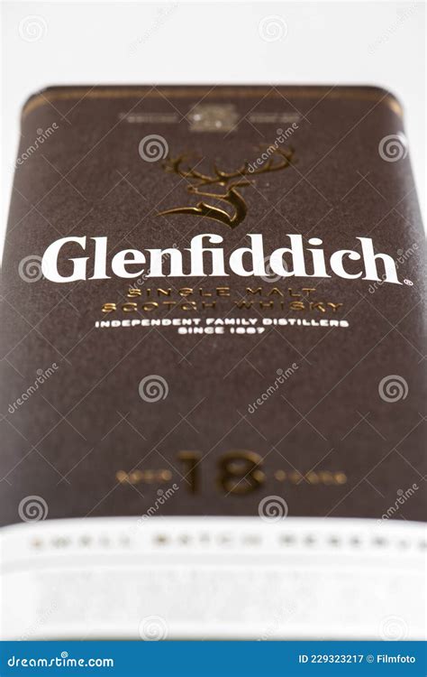 Box Of 18 Years Old Glenfiddich Single Malt Scotch Whisky Editorial