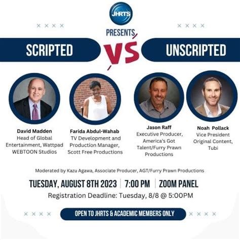 Jhrts La Scripted Vs Unscripted Panel