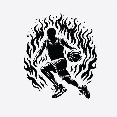 Basketball On Fire Svg Vector Premium Ai Generated Vector