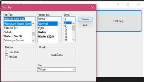 C Sharp Fontdialog Mustafa BÜkÜlmez