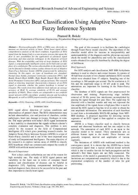 Pdf An Ecg Beat Classification Using Adaptive Neuro Fuzzy Inference