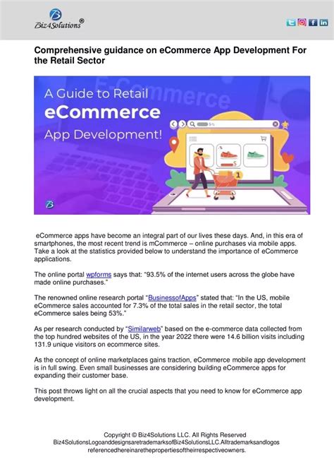 PPT Insights On ECommerce App Development For Retail Businesses