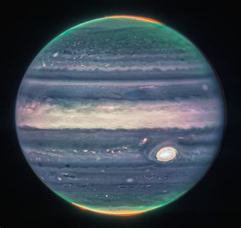 Jupiter Showcases Auroras Hazes NIRCam Closeup ESA Webb