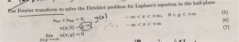 solved use fourier transform to solve the dirichlet problem
