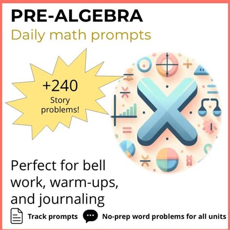 Pre Algebra Math Daily Prompts And Wordstory Problems For Bellwork And