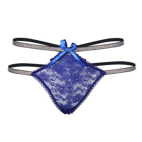 Women Underwear Pack Shiny Silver Ribbon Seductive Sexy Hot Hollow T