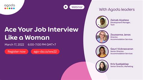 Ace Your Job Interview Like A Woman Agoda Webinar Careers At Agoda